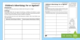 Comparing Adverts - How Healthy is Healthy? Worksheet