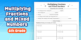 Sixth Grade Fractions, Decimals, & Percentages Worksheet