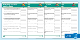 Two-Step Division Word Problem Challenge Cards - Twinkl