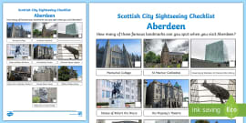 Scottish City Sightseeing Perth Checklist Worksheet - Twinkl