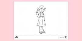 Girl Shouting Colouring | Colouring Sheets (teacher made)