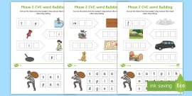 CVC f Word Activity Including Phase 2 Letters and Sounds - words