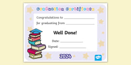EYFS Graduation Certificate (teacher made) - Twinkl