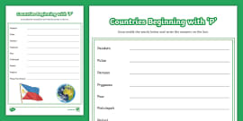 Countries Beginning with 'N' Unscramble Worksheet - Twinkl
