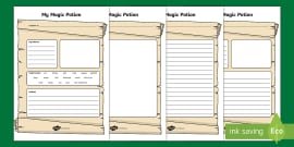 Potion Recipe Writing Worksheet / Worksheet (teacher made)