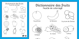 Fruit Word Cards French