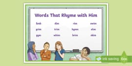 Words That Rhyme with Nine Word Mat (Teacher-Made) - Twinkl