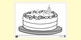 FREE! - Birthday Square Cake Colouring Sheets | Resources | Twinkl