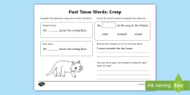 Past Tense Words - Wind Worksheet (teacher made) - Twinkl