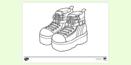 Shoe Trainer Colouring Sheet (teacher made) - Twinkl