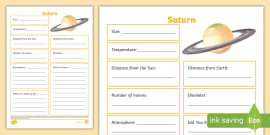 Mercury Fact File Template (teacher made) - Twinkl