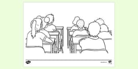 Monastery Desk Colouring | Colouring Sheets | Twinkl