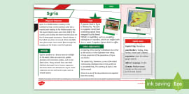 KS2 Syria Fact Cards (teacher made) - Twinkl