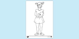 FREE! - Child Girl Stood Talking Colouring | Colouring Sheets