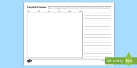 Features of Coastline Labelling Worksheet - PlanIt - Geography Year 6 - Our