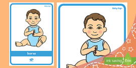 Baby Sign Language Poster (Cow) (Teacher-Made) - Twinkl