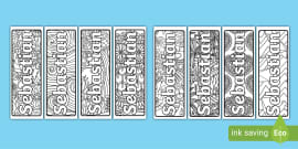 FREE! - Harvey Mindfulness Name Colouring Bookmarks - Twinkl