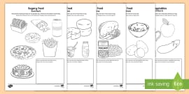 Healthy Eating Colouring Sheets Arabic/English - Healthy Eating Colouring