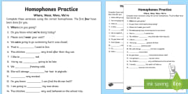 There, Their and They're Homophones PowerPoint - homophones, there, their