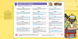Charlie the Firefighter Small World Play Idea and Printable Resource Pack