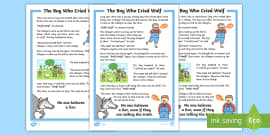 KS1 The Boy Who Cried Wolf Differentiated Reading Comprehension Activity