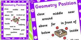 Geometry Position and Direction Display Pack KS1 Year 2