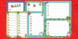 Christmas Acrostic Poem Template (teacher made) - Twinkl