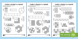 Writing Simple Fractions Using Number Rods Worksheet / Worksheet