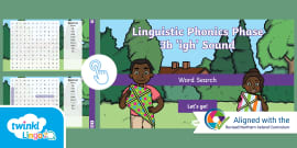 Interactive Word Search: Level 6 'y saying igh' Phonics Game