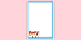FREE! - Simple Blank Theme Park Billboard Page Border | Twinkl