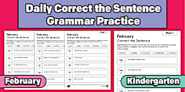 January Daily Correct the Sentence Grammar Practice