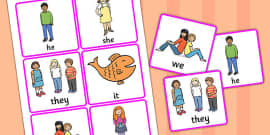 He And She Pronoun Picture Cards | Primary Resources