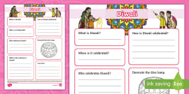 Diwali Acrostic Poem Template (teacher made) - Twinkl