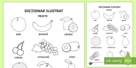 Fructe - Planșă cu vocabular - Fructe, Planșă cu vocabular