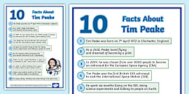 10 Facts About Tim Peake Display Poster