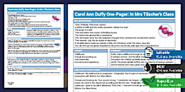 Carol Ann Duffy One-Pager: Before You Were Mine