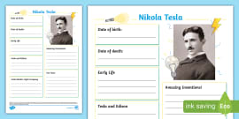 Nikola Tesla KS2 Information PowerPoint - Twinkl