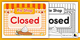 Pie Shop Dramatic Play Open Sign (teacher made) - Twinkl