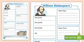 KS1 William Shakespeare Word Search - KS1 - Twinkl