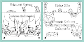 Back to School Colouring 3-6 Indonesian (Teacher-Made)