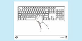 Long Keyboard Colouring Sheet | Colouring Sheets - Twinkl