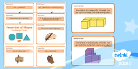 Year 2 Shapes Maths Challenge Cards (Teacher-Made)