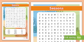 The Seasons Word Cards (teacher made) - Twinkl
