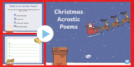 Christmas Acrostic Poem Template (teacher made) - Twinkl