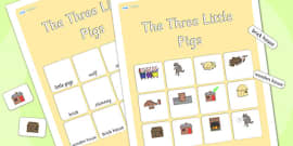 The 3 Little Pigs Matching Cards and Board - Twinkl