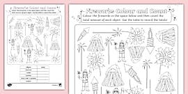 Firework Colour and Describe Activity (teacher made)