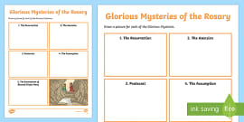 The Glorious Mysteries Rosary Colouring Booklet - Twinkl