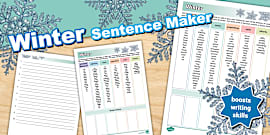 Expanding Sentences - Winter Activity Sheet