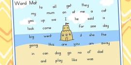 Seaside Word Mat German (teacher made) - Twinkl