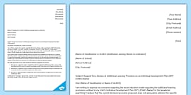 Letter Template Requesting an IDP (teacher made) - Twinkl